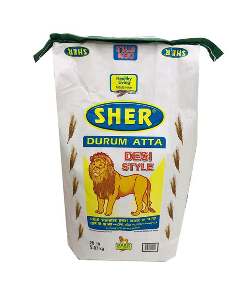 SHER - Durum Atta - Desi Style - 20Lbs